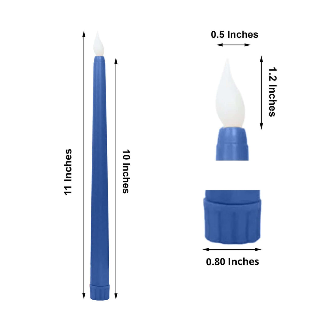 LED Taper Candles Mixed Blue 11