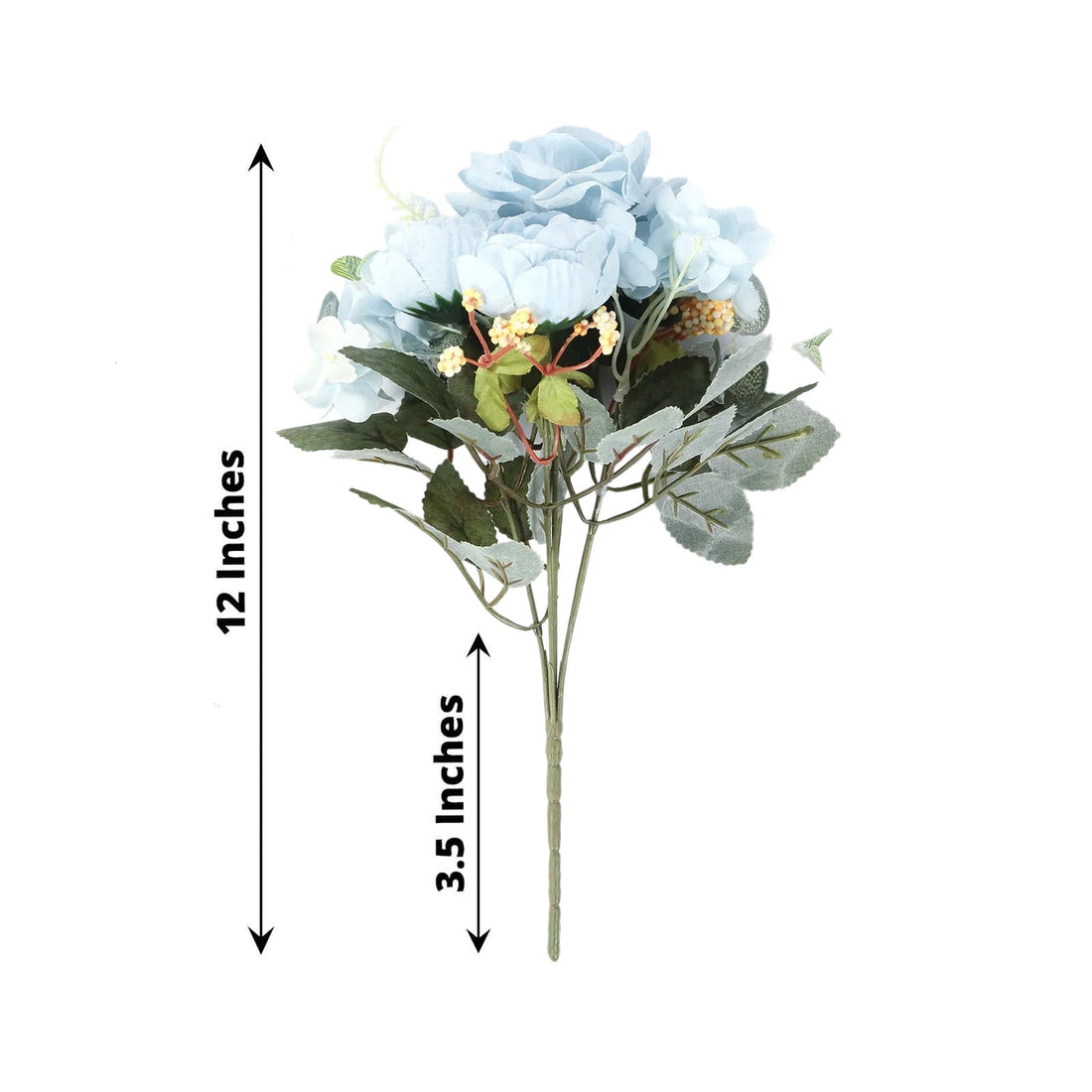 2-Pack Blue Silk Peony Flower Bouquets, 12" | eFavormart