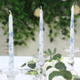 White & Blue French Toile Wax Taper Candles | eFavormart
