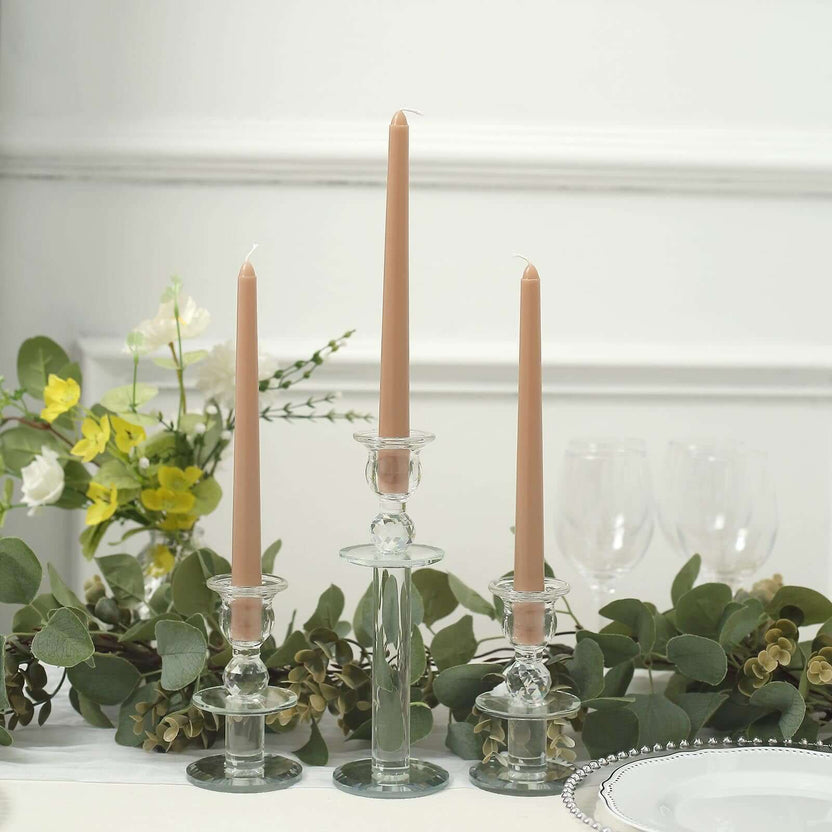 Beige Premium Taper Candles 10 Pack | eFavormart