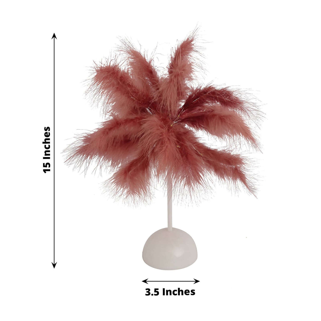 Feathers Table Lamp Cinnamon Rose 15" | eFavormart