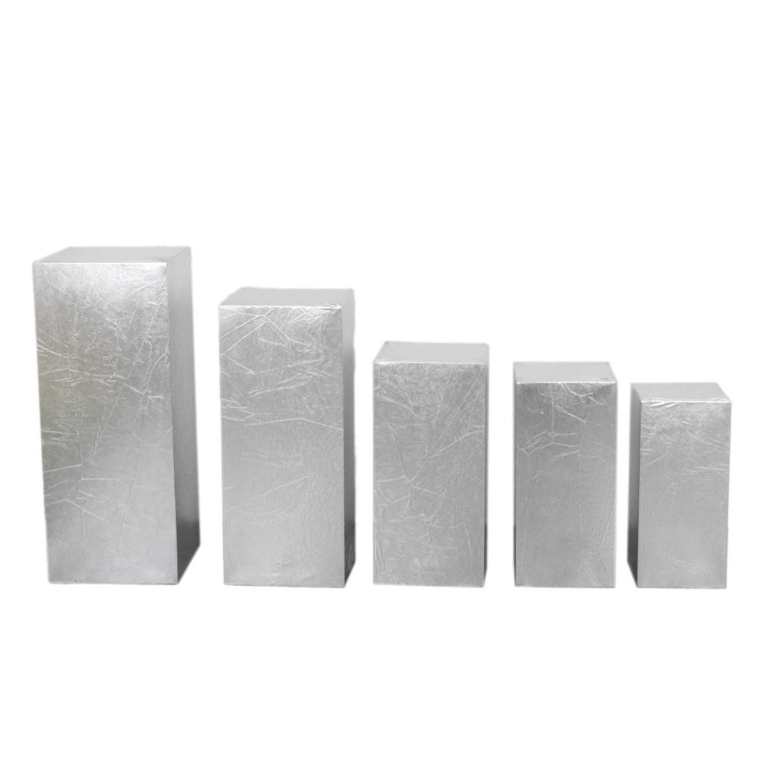 5 Metallic Silver Spandex Pillar Prop Covers | eFavormart