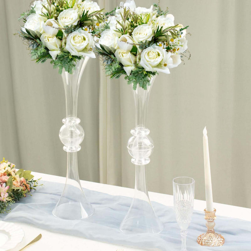 Clear Trumpet Flower Vases with Crystals | eFavormart