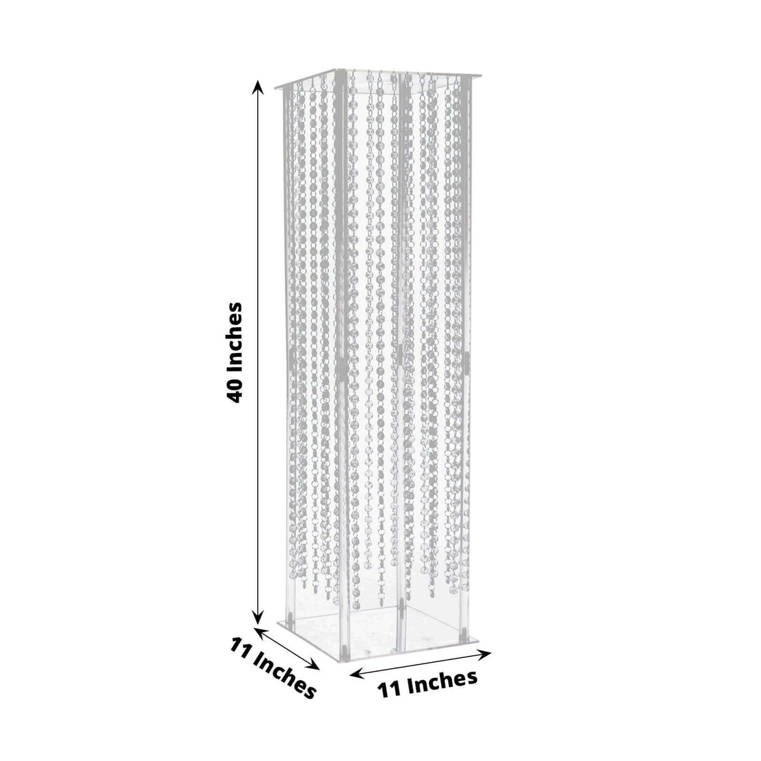 Acrylic Pillar Stand with Crystal Beads Clear 40" | eFavormart