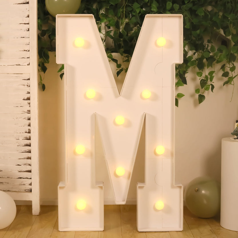 4ft White LED Marquee Letter "M" | eFavormart