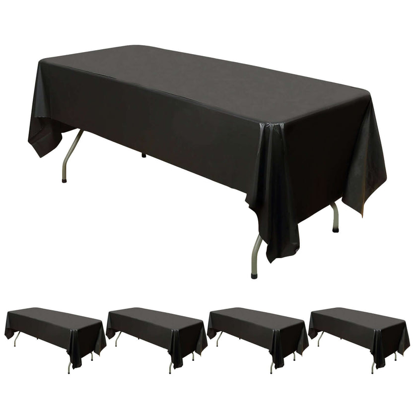 Plastic Rectangle Table Covers 54"x108" Black | eFavormart