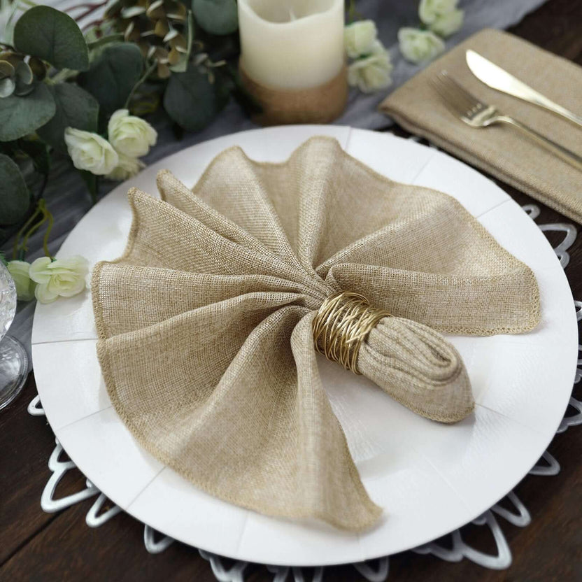 Faux Jute Napkins 19"x19" Natural | eFavormart