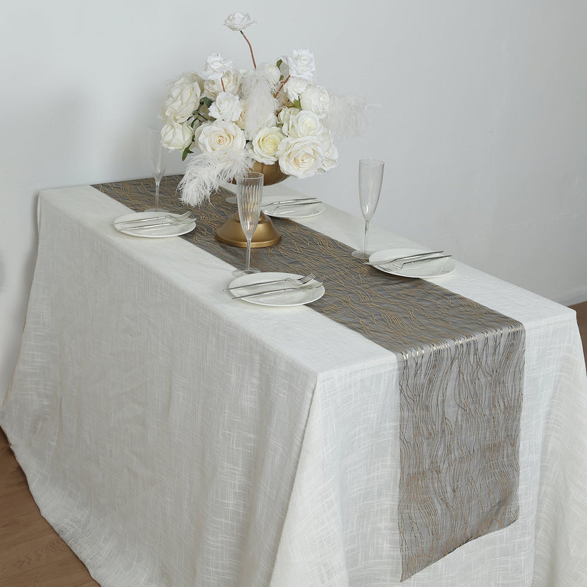 Organza Table Runners 12"x108" Black | eFavormart