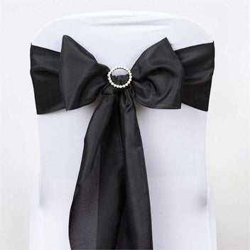 Polyester Chair Sashes 6"x108" Black | eFavormart