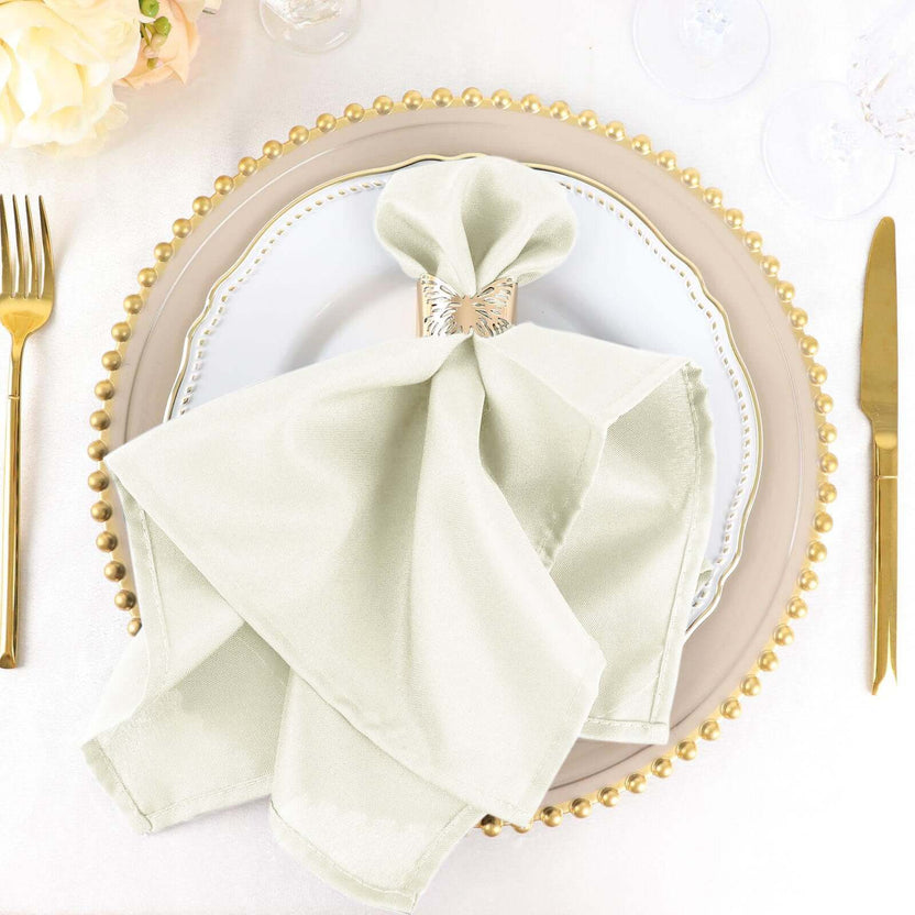 Polyester Dinner Napkins 20"x20" Ivory | eFavormart