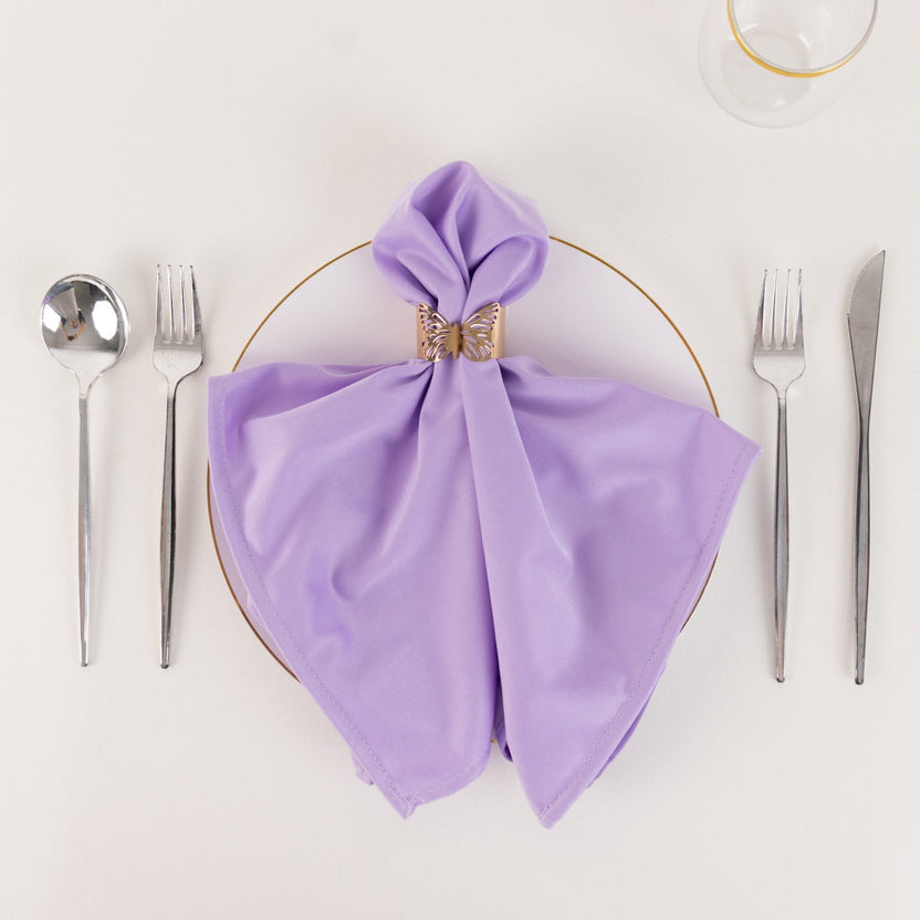 Scuba Cloth Napkins 20"x20" Lavender Lilac | eFavormart
