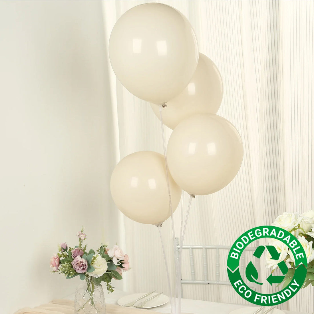12" Pastel Beige Biodegradable Balloons | eFavormart