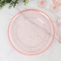 Beaded Rim Acrylic Charger Plates Transparent Blush 13" | eFavormart