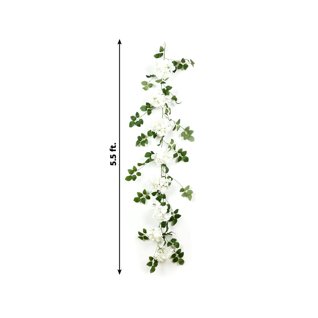 2 pk Artificial Hydrangea Garland 5.5ft Ivory | eFavormart
