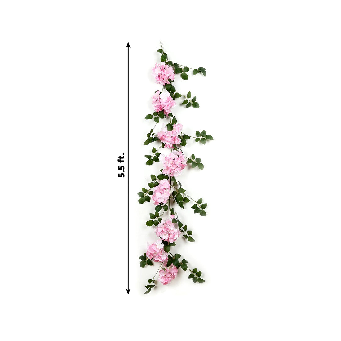 2 pk Artificial Hydrangea Garland 5.5ft Pink | eFavormart