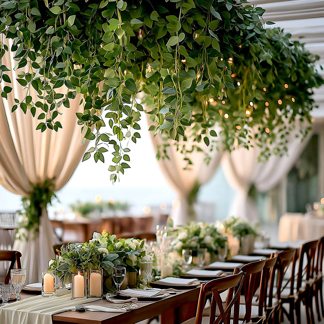 Artificial Hanging Greenery Bushes Rose Vines | eFavormart