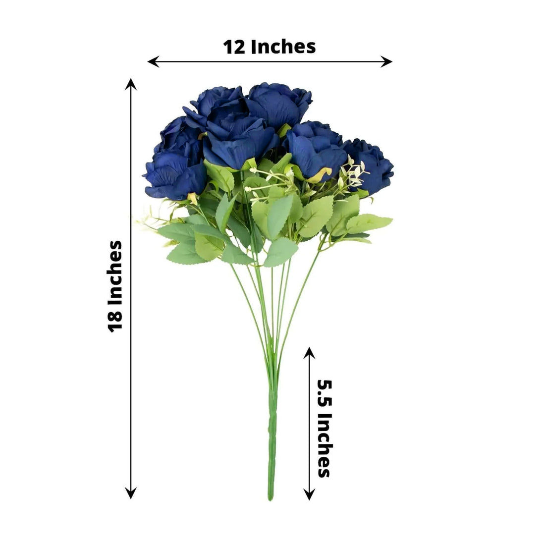 Navy Blue Silk Rose Arrangements, 2 Bushes | eFavormart