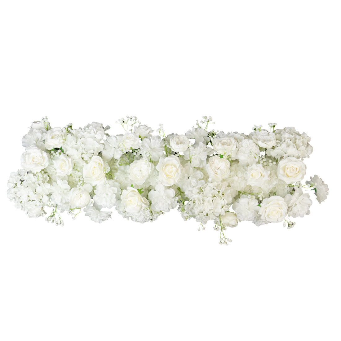 Pre-Arranged Silk Flower Runner 40"x16" White | eFavormart