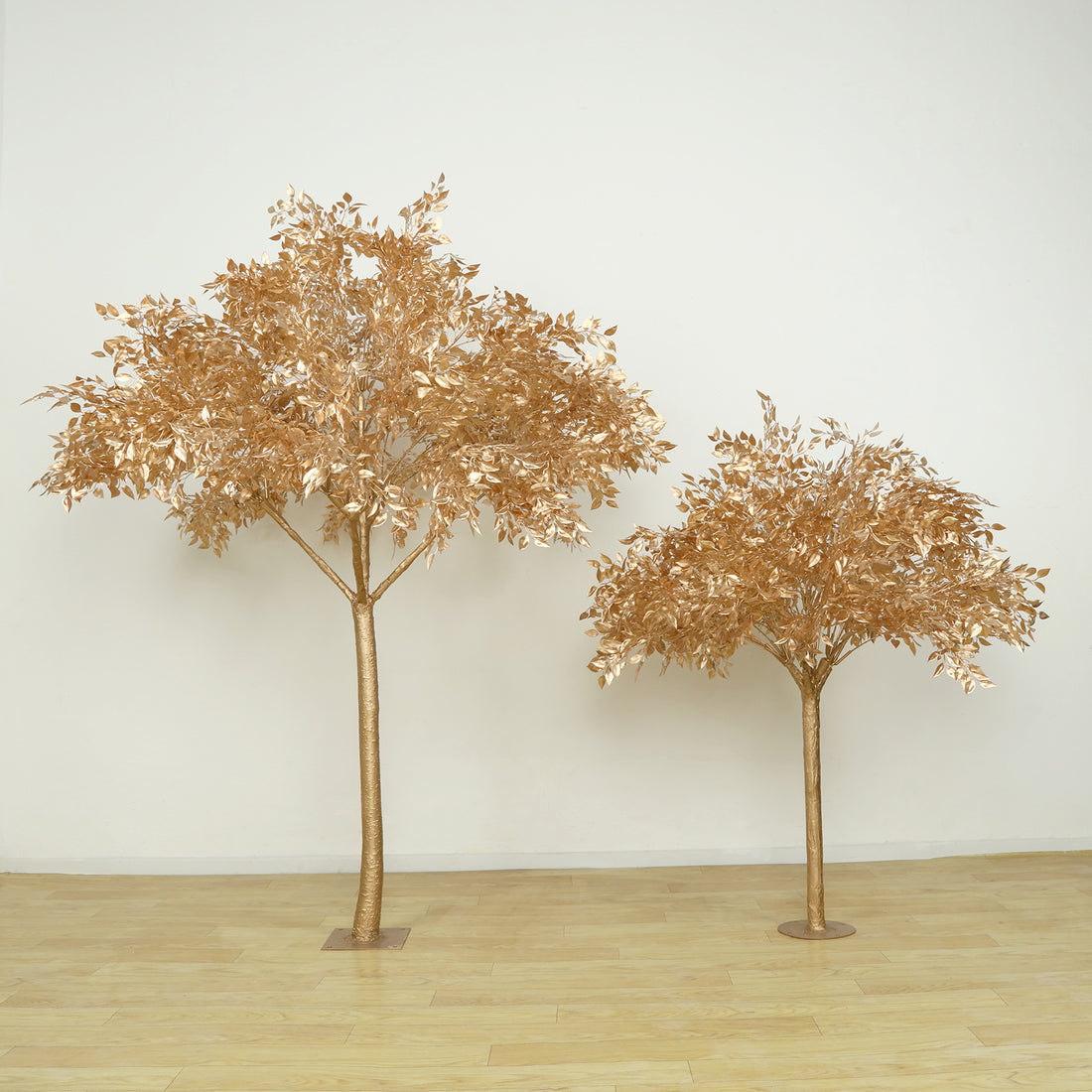 7ft Metallic Gold Faux Leaf Trees | eFavormart