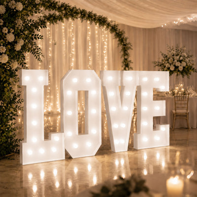 4ft LED Marquee Letters Set "LOVE" White | eFavormart