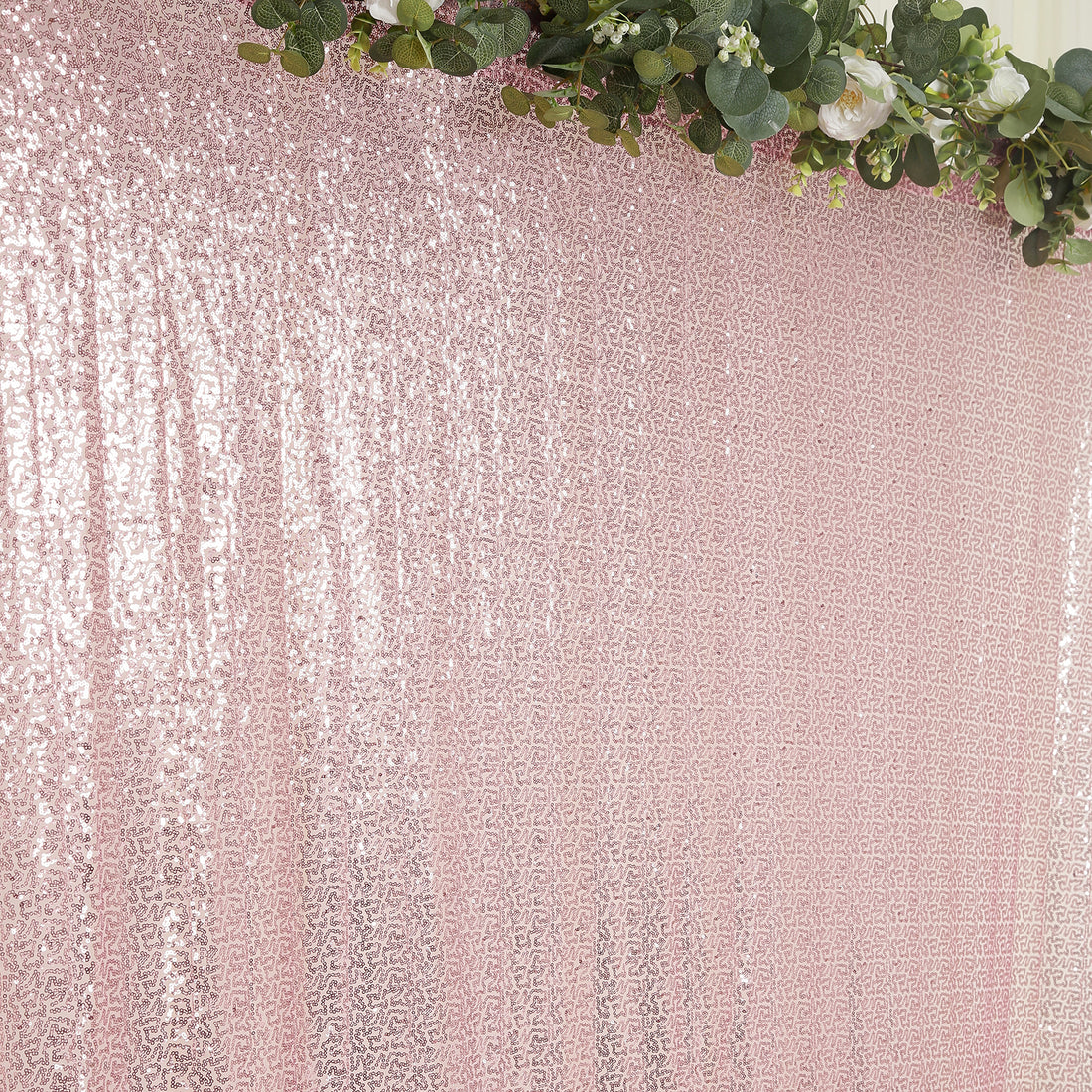 Sequin Backdrop Curtain 5x12ft Pink | eFavormart