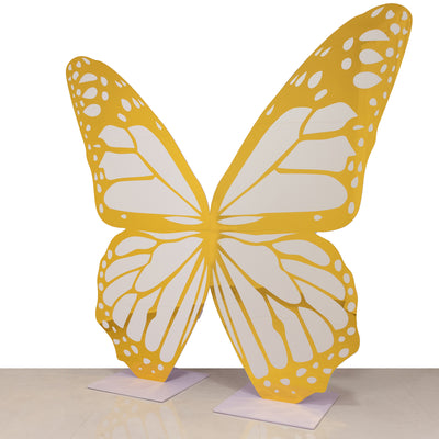 White Gold Butterfly Backdrop Stand 6.5ft | eFavormart