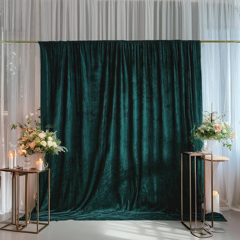 Crushed Velvet Backdrop Curtain Hunter 5x10ft | eFavormart