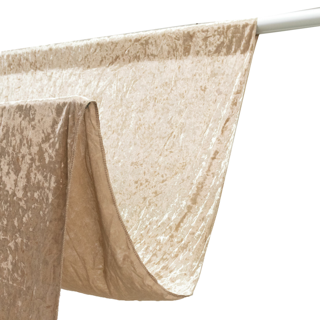 Beige Velvet Backdrop Curtain 5x12ft Rod Pocket | eFavormart