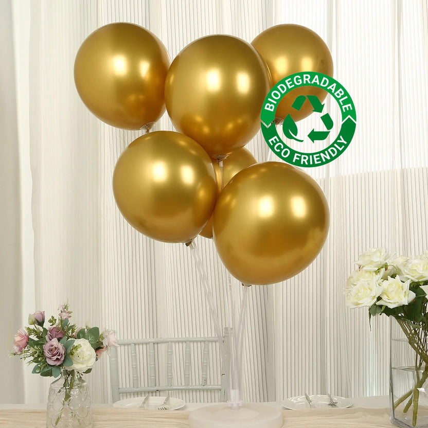 Metallic Gold Biodegradable Latex Balloons 12" | eFavormart