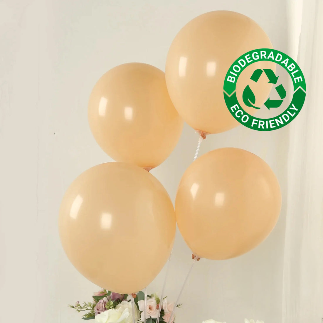 12" Pastel Peach Biodegradable Latex Balloons | eFavormart