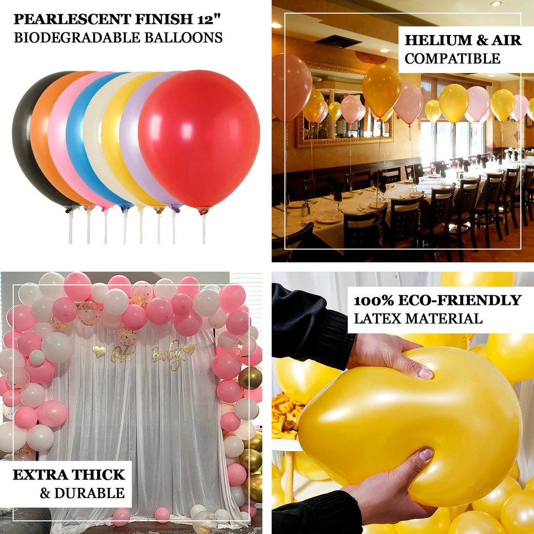 Pearl Yellow Biodegradable Balloons 12" | eFavormart