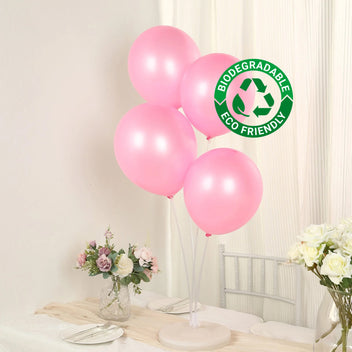 Shiny Pearl Pink Biodegradable Balloons 12" | eFavormart