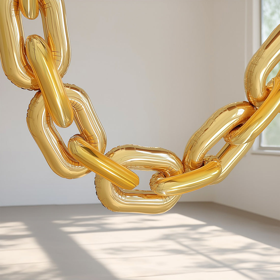30 Pack 24" Gold Chain Foil Balloons | eFavormart