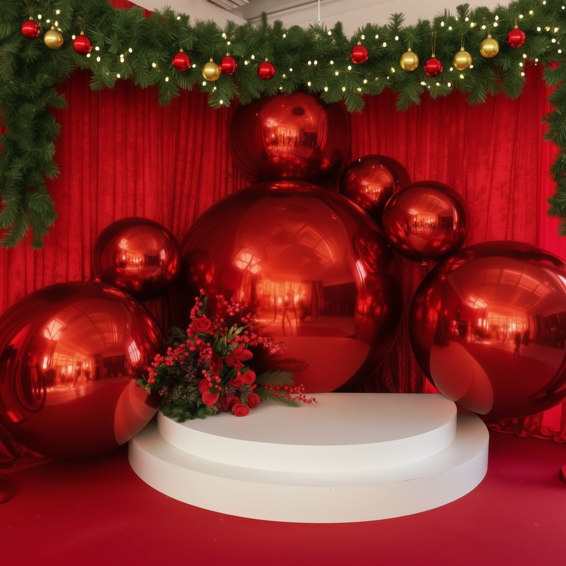 2-Pack Metallic Orbz Balloons 43" Round Red | eFavormart