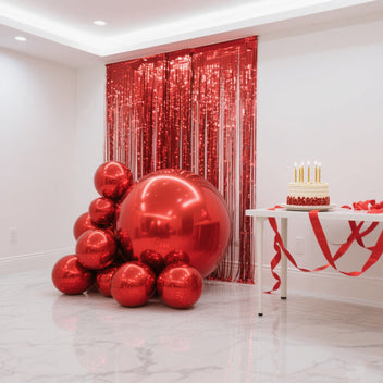 2-Pack Metallic Orbz Balloons 43" Round Red | eFavormart