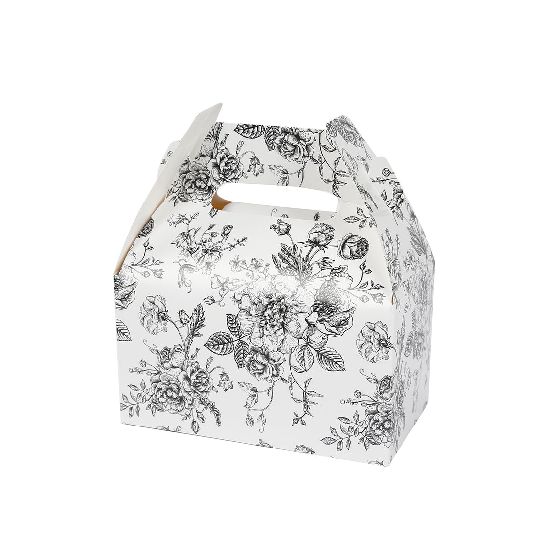 French Toile Gable Favor Boxes 25pk Black White | eFavormart