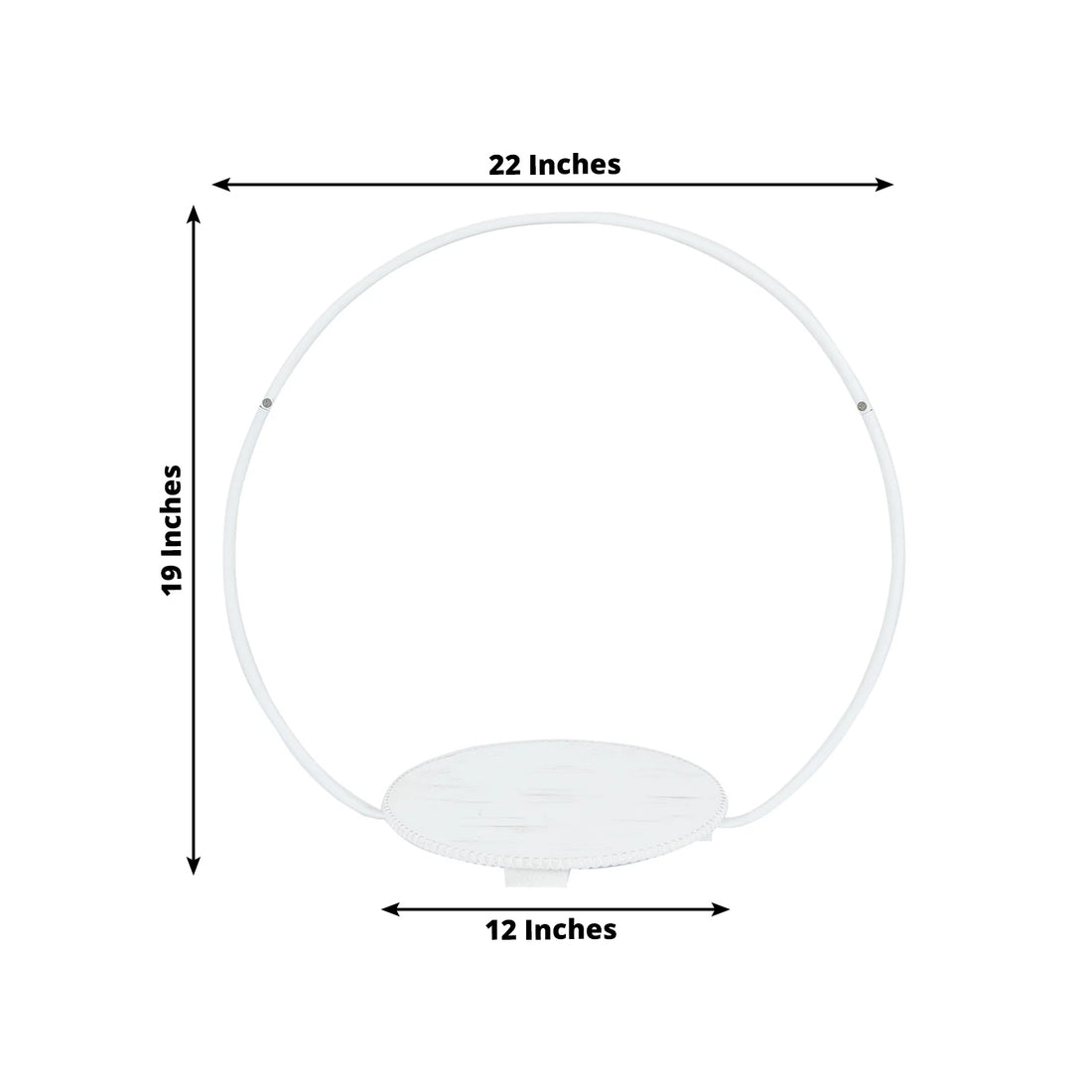 Metal Floral Hoop Cake Stand Whitewash Wood 22" | eFavormart