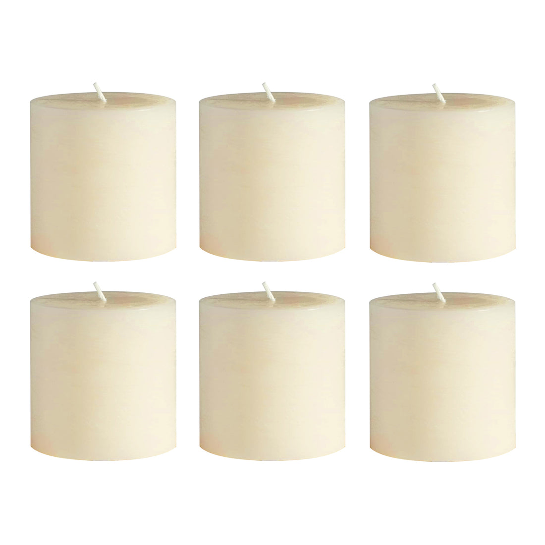 6pk Unscented Pillar Candles 3x3 Ivory | eFavormart