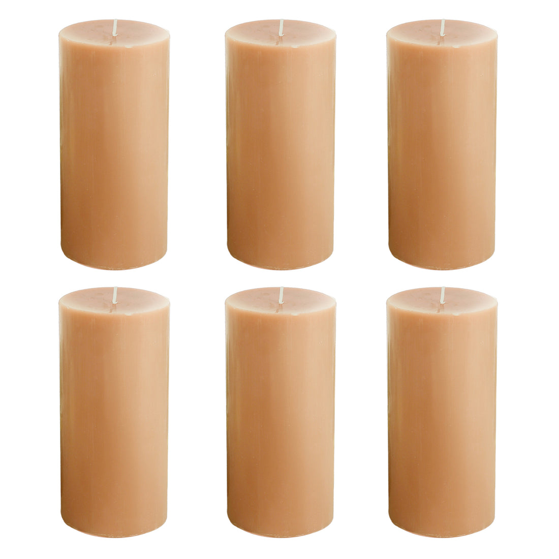 12-Pack Beige Pillar Candles 3"x6" | eFavormart