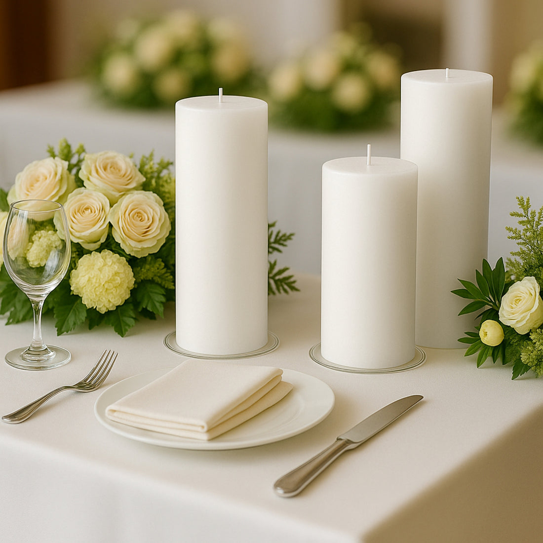 Unscented Pillar Candles 6pk 3"x9" White | eFavormart
