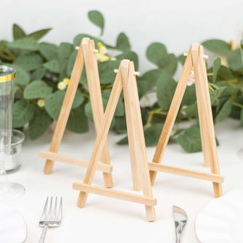 Natural Small Easel Card Stands 10 Pack | eFavormart