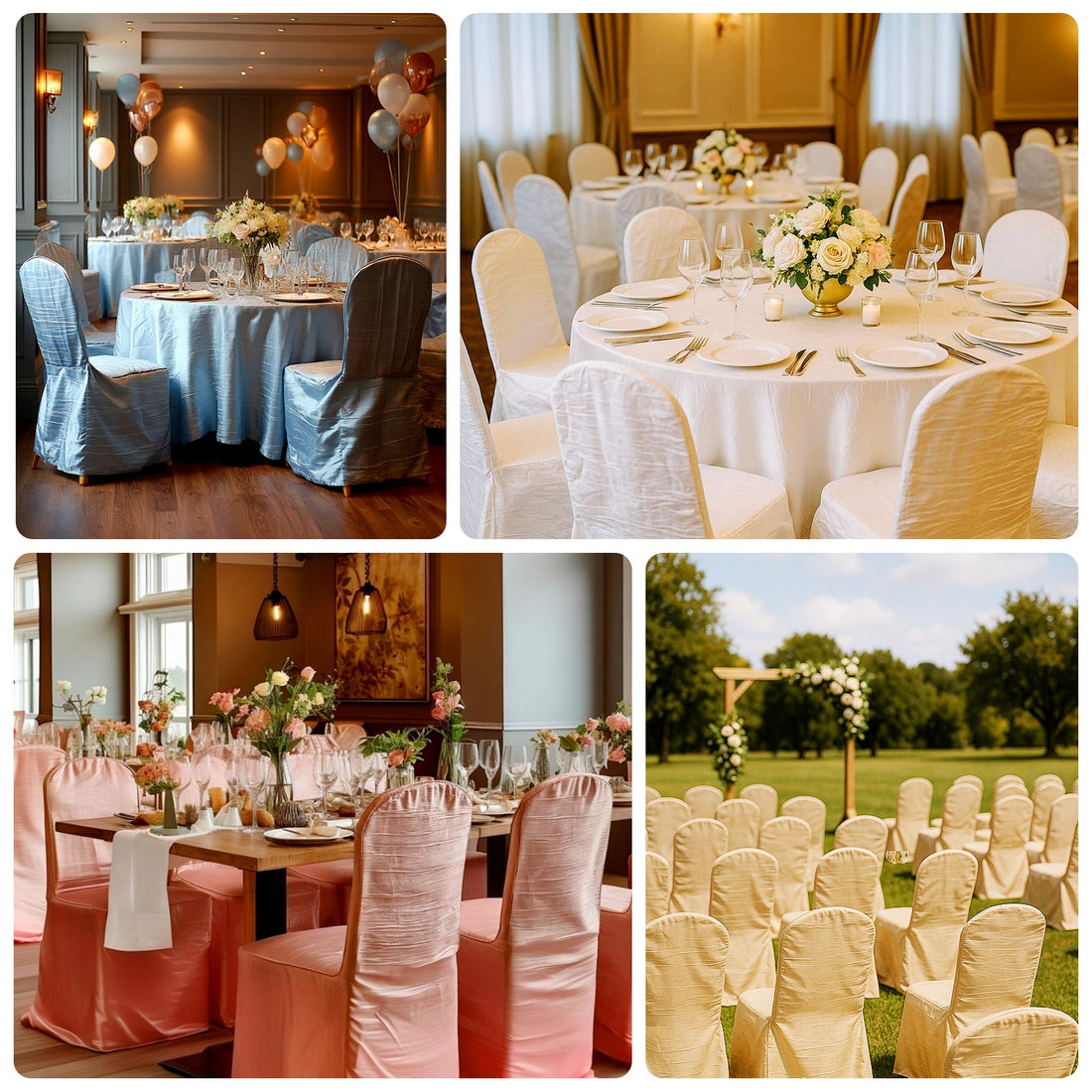 Taffeta Banquet Chair Cover White | eFavormart