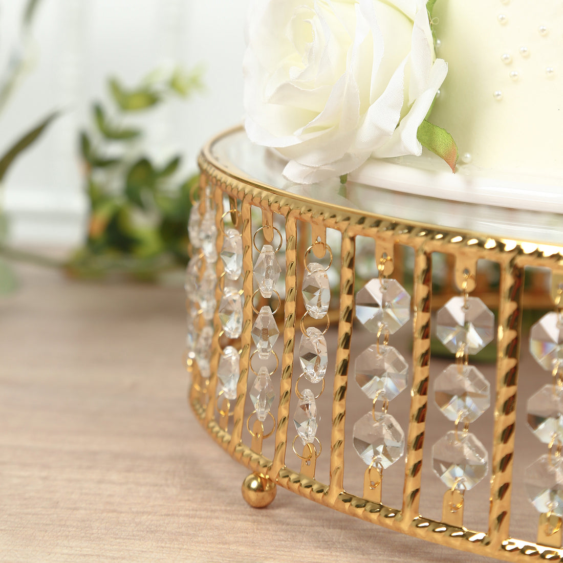 Crystal Cake Stand w/ Beads 14