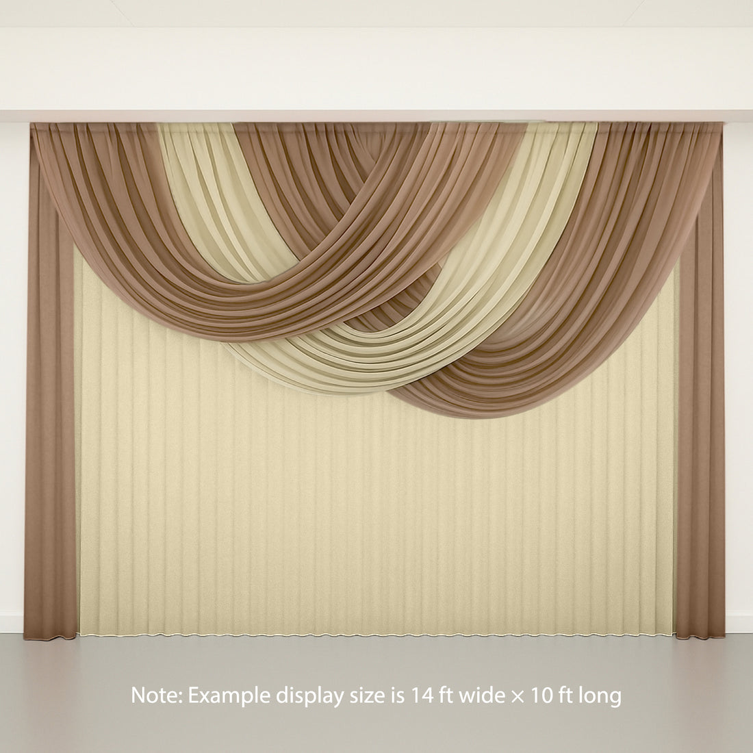 Sheer Chiffon Valance Drapes Taupe 4ft x 6ft | eFavormart