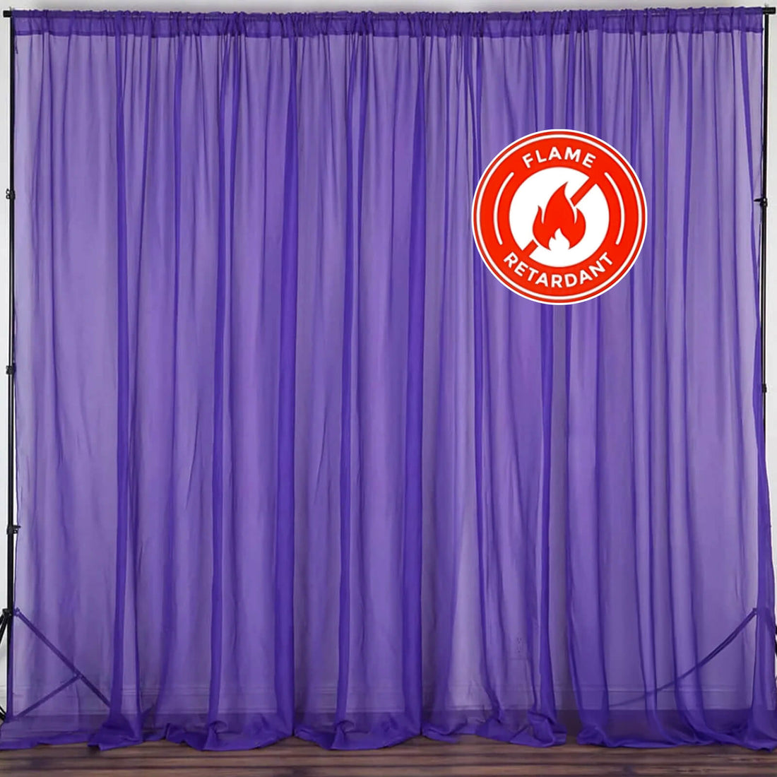 Purple Chiffon Backdrop Drape Curtain 10ftx10ft | eFavormart