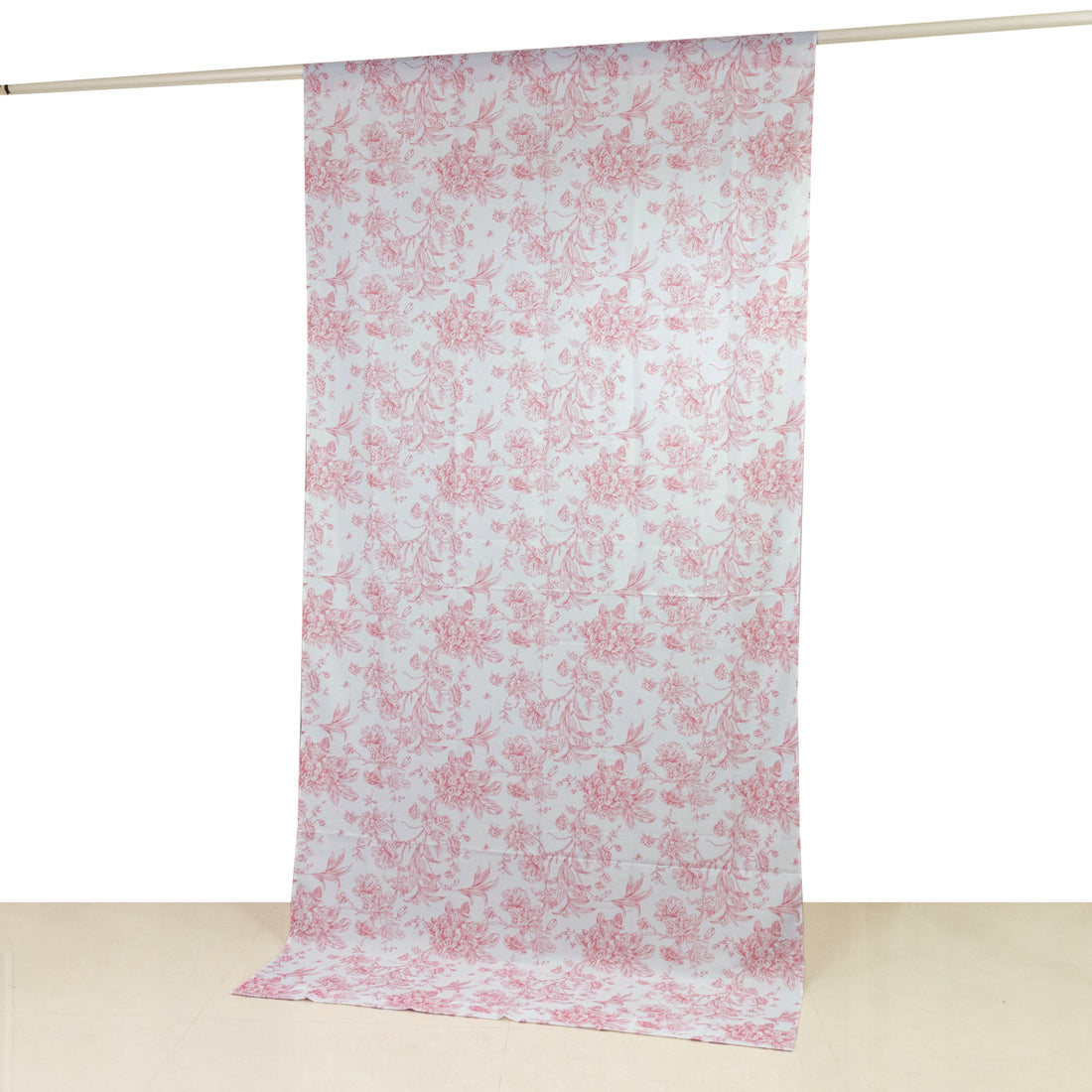 French Toile Backdrop Curtains 5x10 Pink | eFavormart