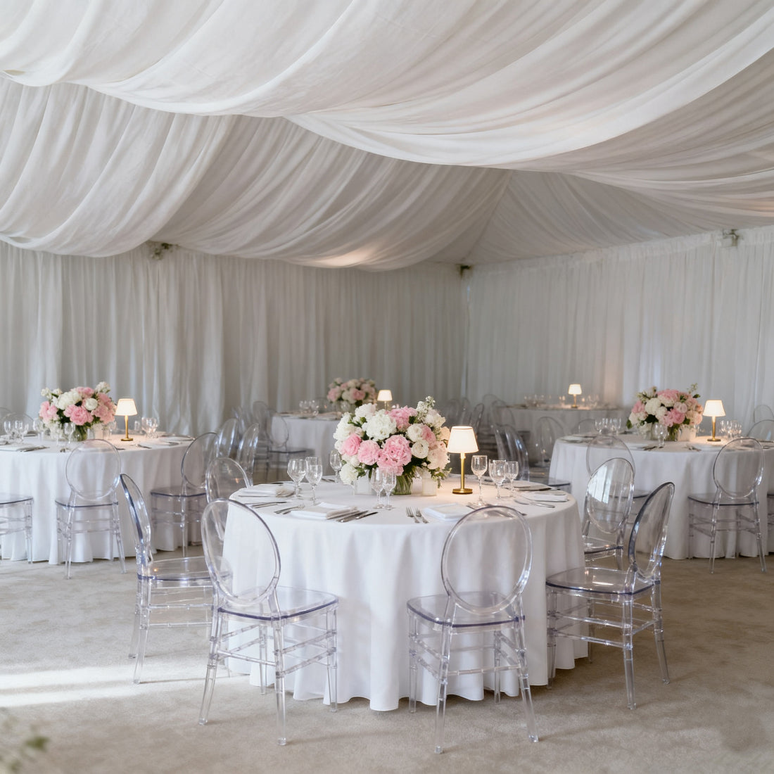 Spandex Ceiling Drape Panel 5ft x 32ft White | eFavormart