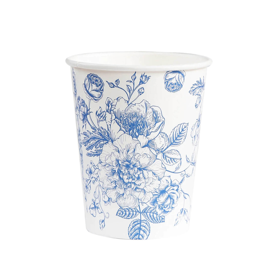 Paper Cups 9oz 50-Pack French Toile Print Blue | eFavormart