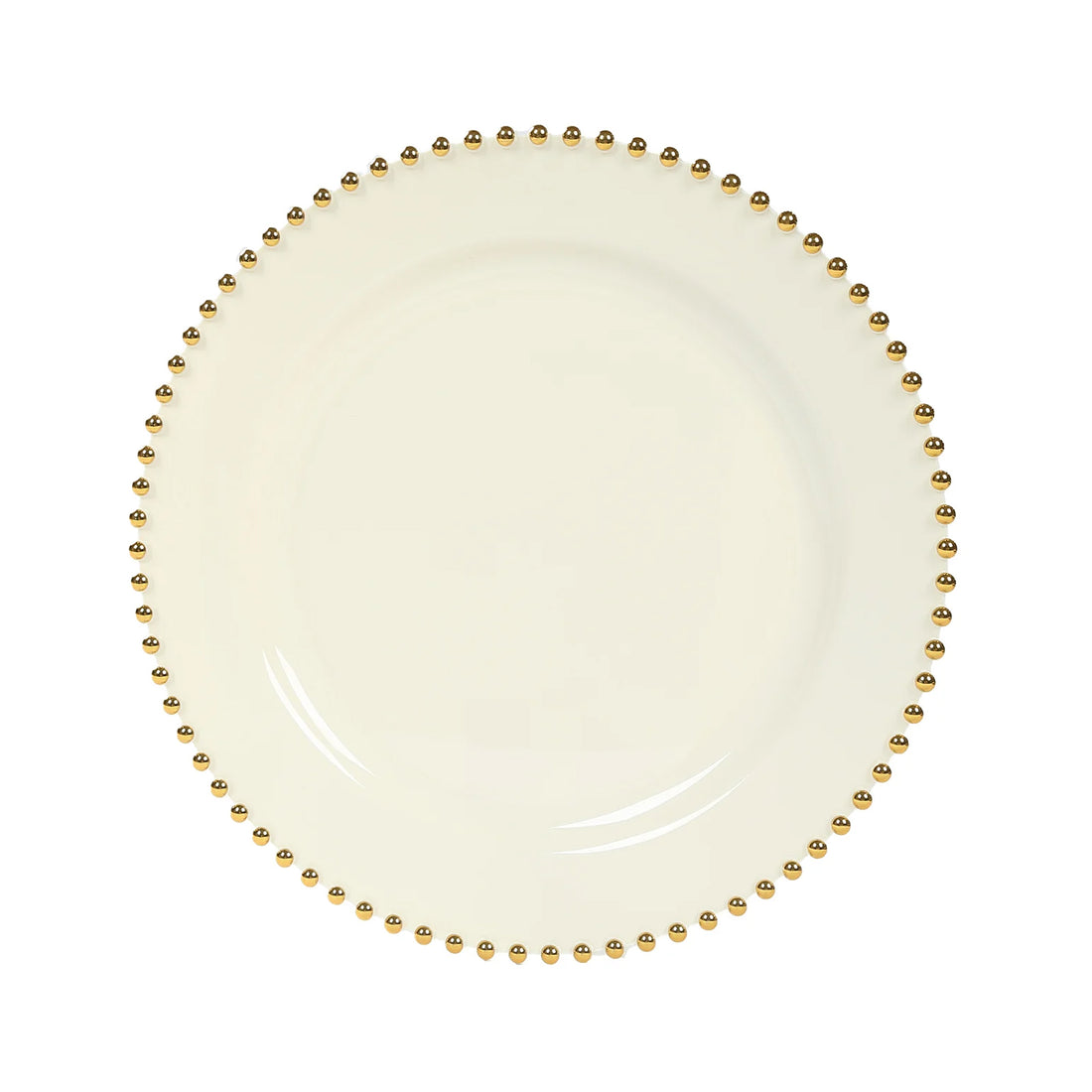 10" Ivory Plates with Gold Rim, 10-Pack | eFavormart