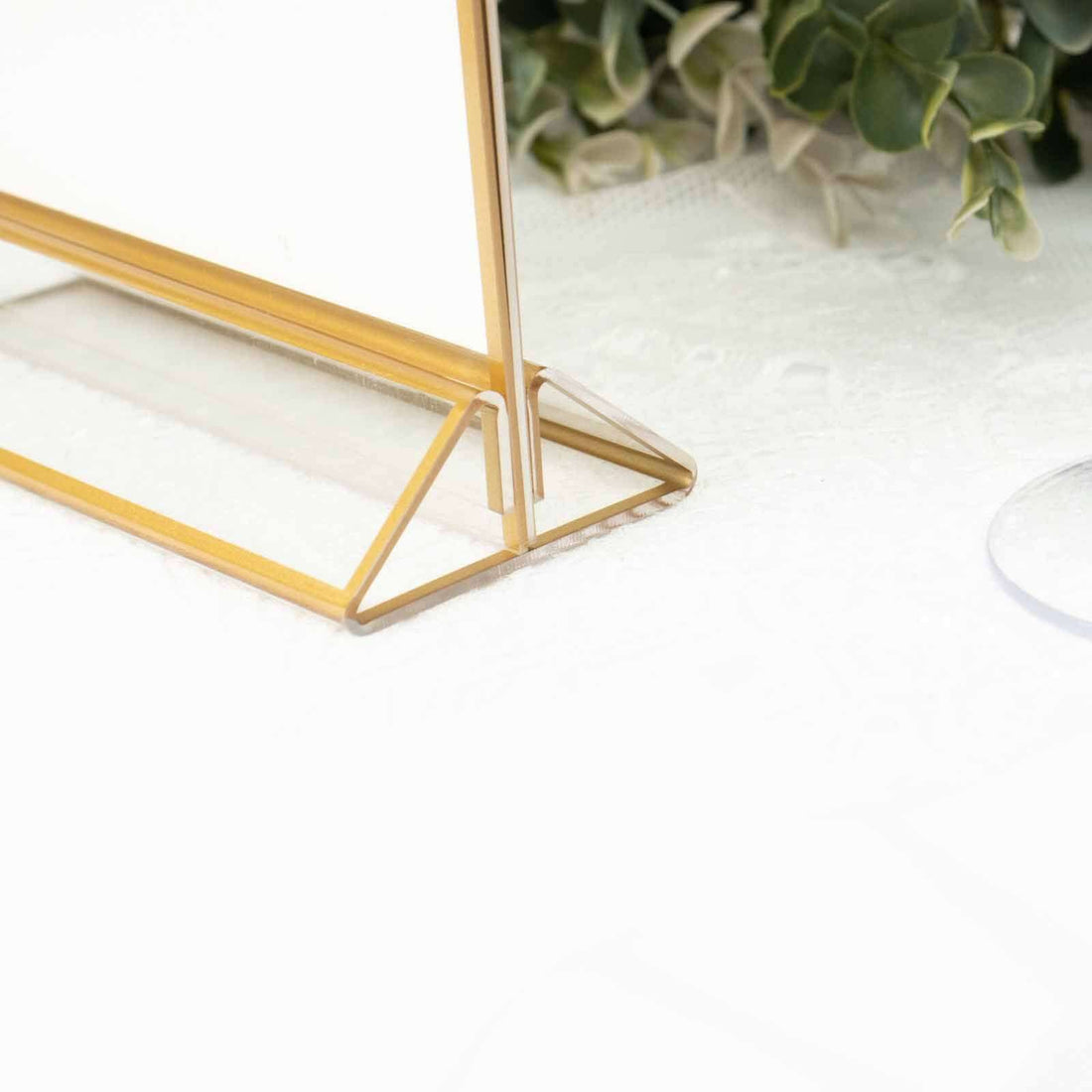 Gold Frame Acrylic Table Sign Holders 5"x9" | eFavormart